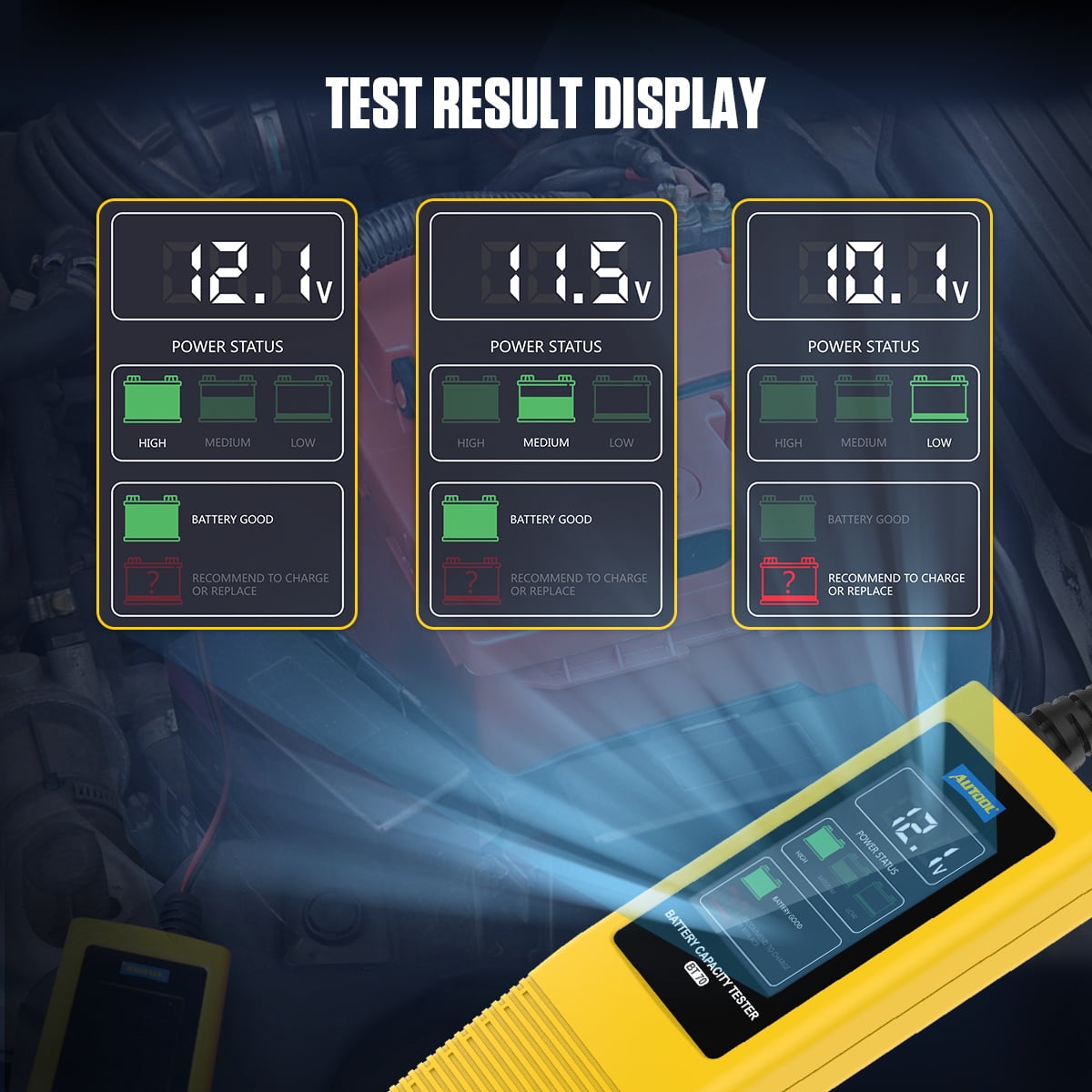 Buy AUTOOL BT70 Voltage Tester,12V Automotive Battery Tester,100 to ...