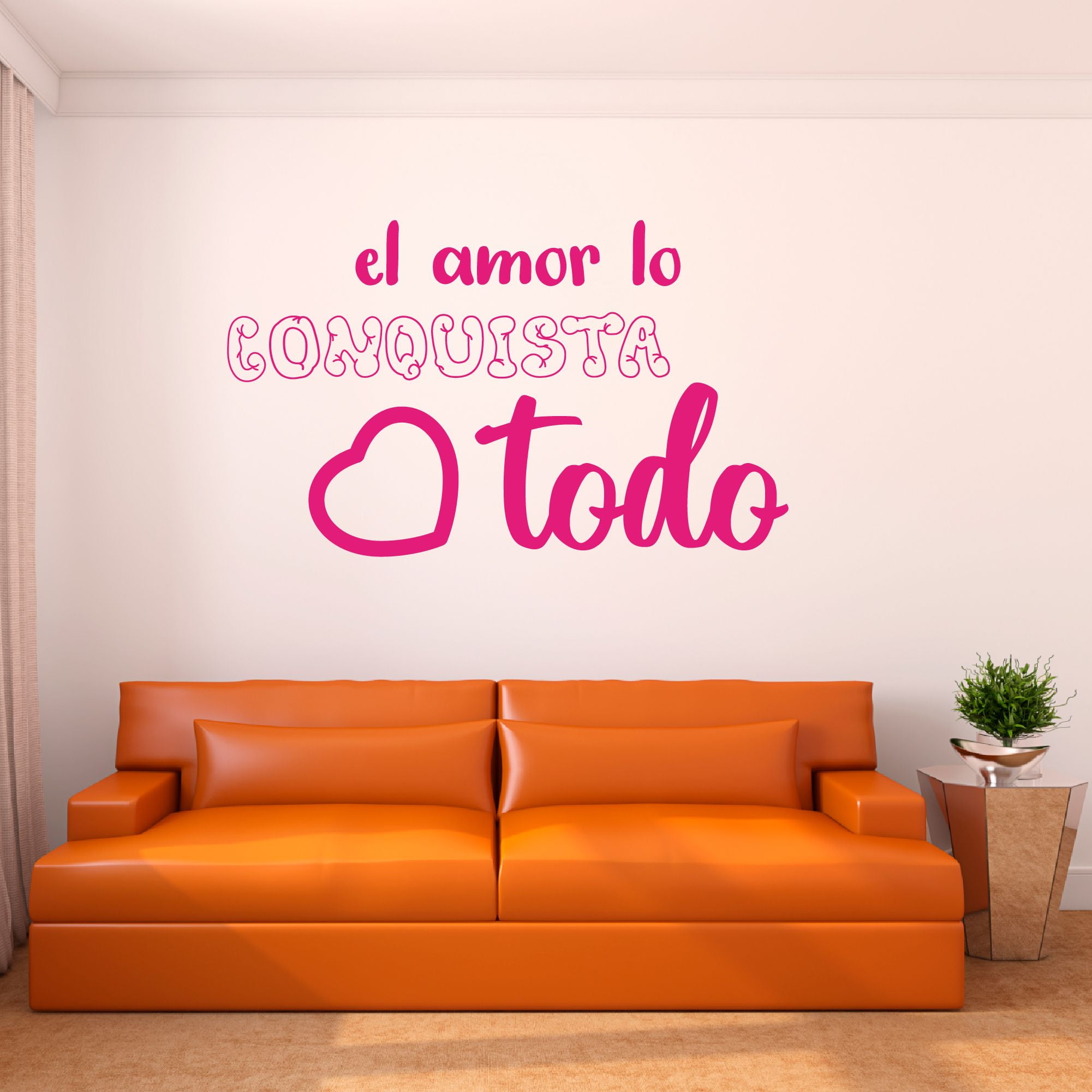 Spanish Wall Decals for Family Living Room - El amor lo conquista todo ...