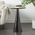 DecMode 16" x 24" Black Aluminum Cone Geometric Accent Table with ...