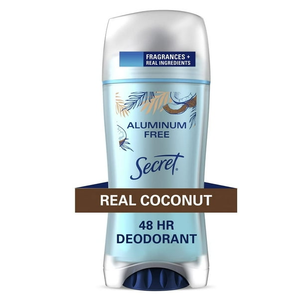 Desodorante Secret, sin aluminio, aroma a coco, 70 ml, para mujer ...