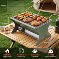 Portable Foldable 3-in-1 Charcoal Wood Gas Grill with Carry Bag Heavy ...