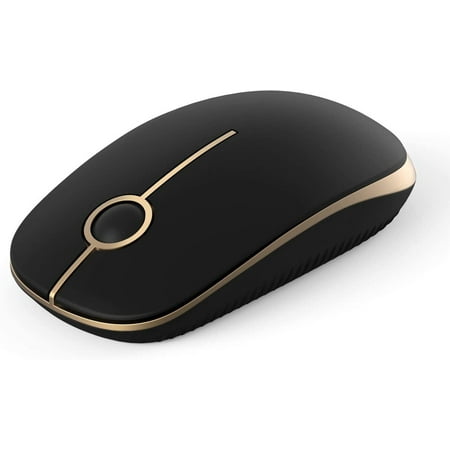 2.4G Slim Wireless Mouse with Nano Receiver MS001 (Black and Gold ...