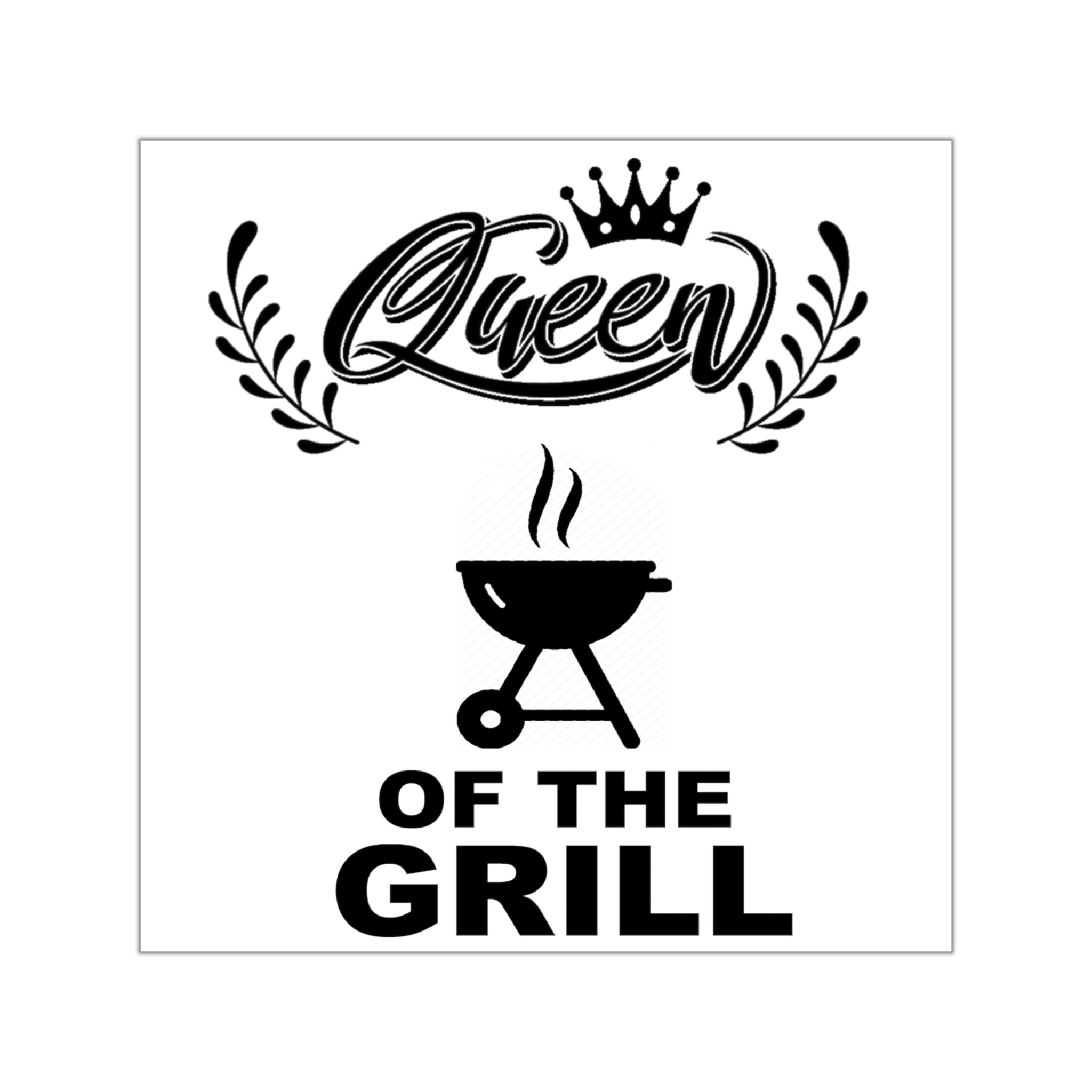 Queen of the Grill BBQ Barbecue Square Vinyl Stickers - Walmart.com