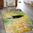 Black Cat Flowers Kitchen Runner Rug 2.7x5 Washable Runners for Hallway ...