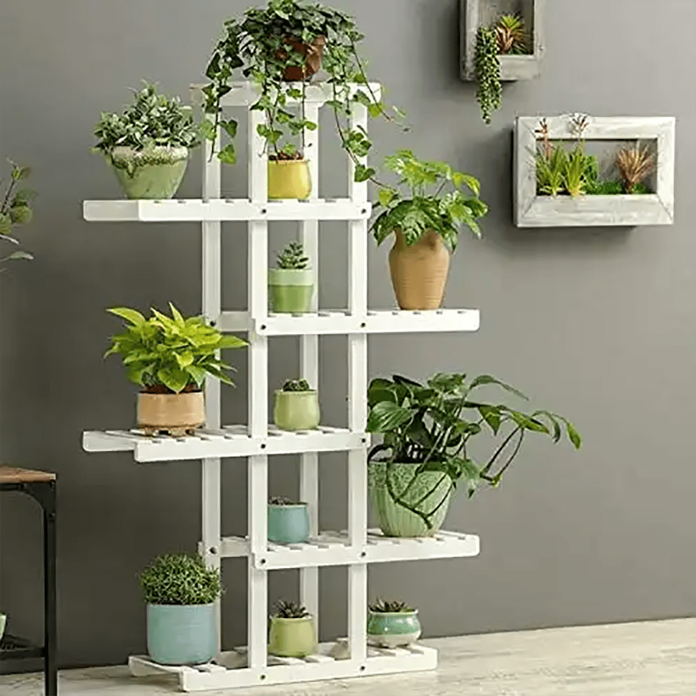 MoNiBloom 6-Tier Wooden Plant Stand Indoor Outdoor Multi Layer Flower ...