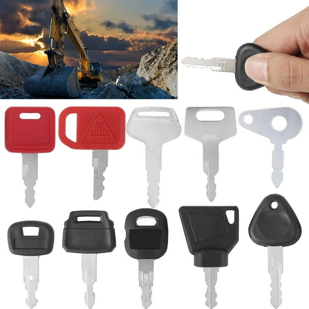 EIMELI 10 Keys Heavy Equipment Key Set Construction Ignition Key Set ...