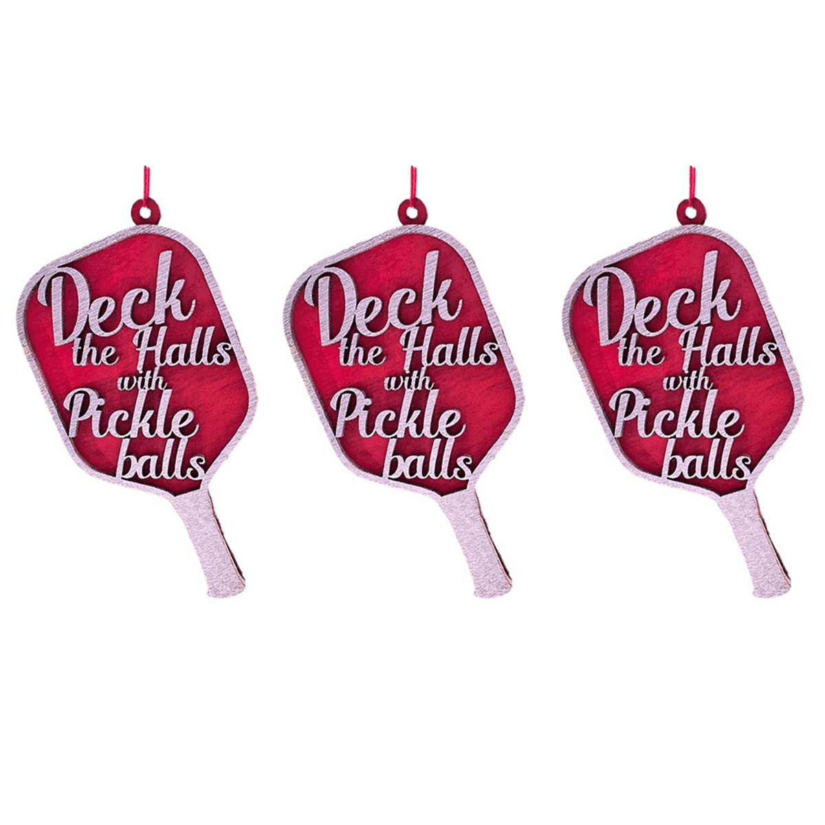 Click here for Unbranded 3x Deck The With Pickleballs Ornament Fo... prices