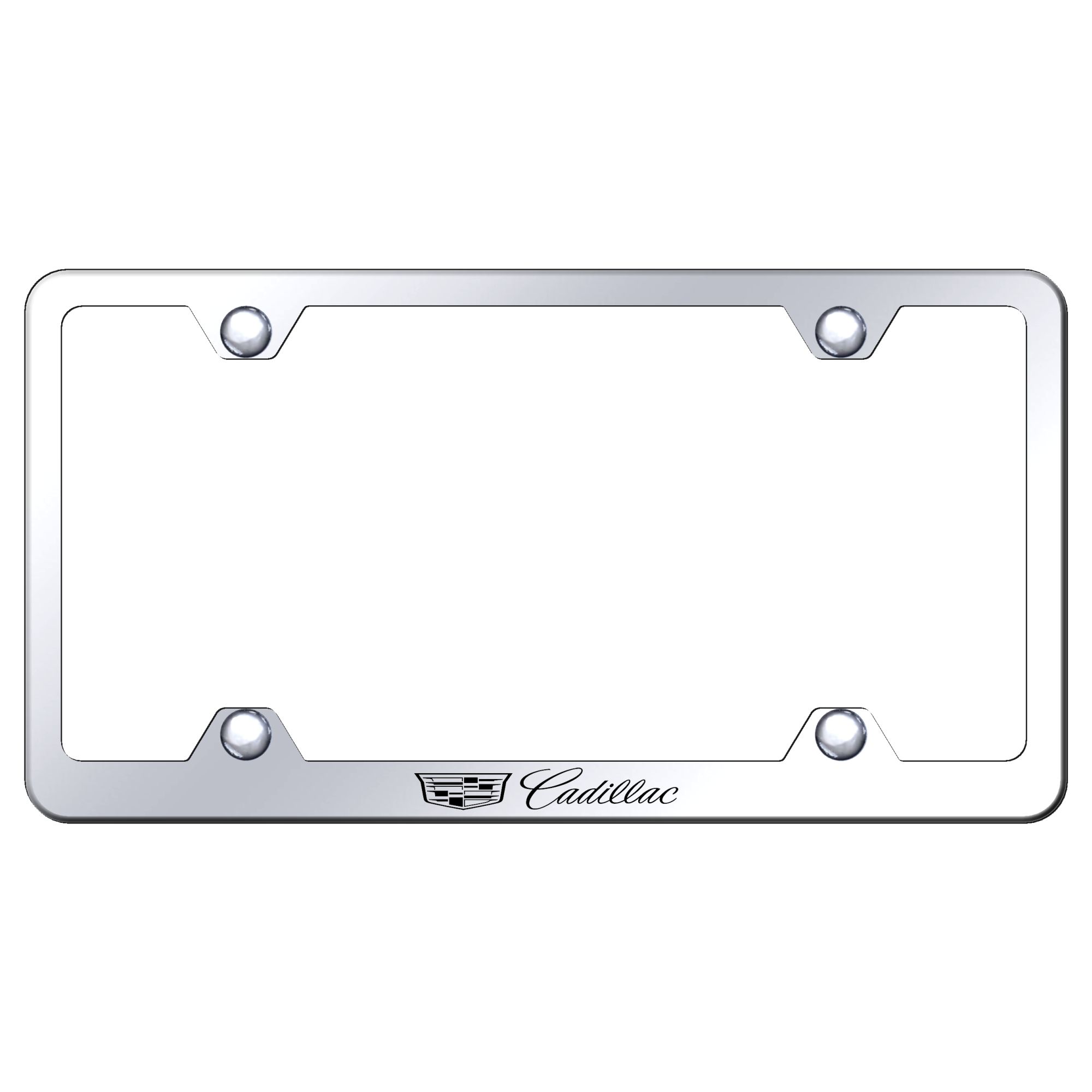 Cadilac Laser Etched Logo Wide Body License Plate Frame (Chrome ...