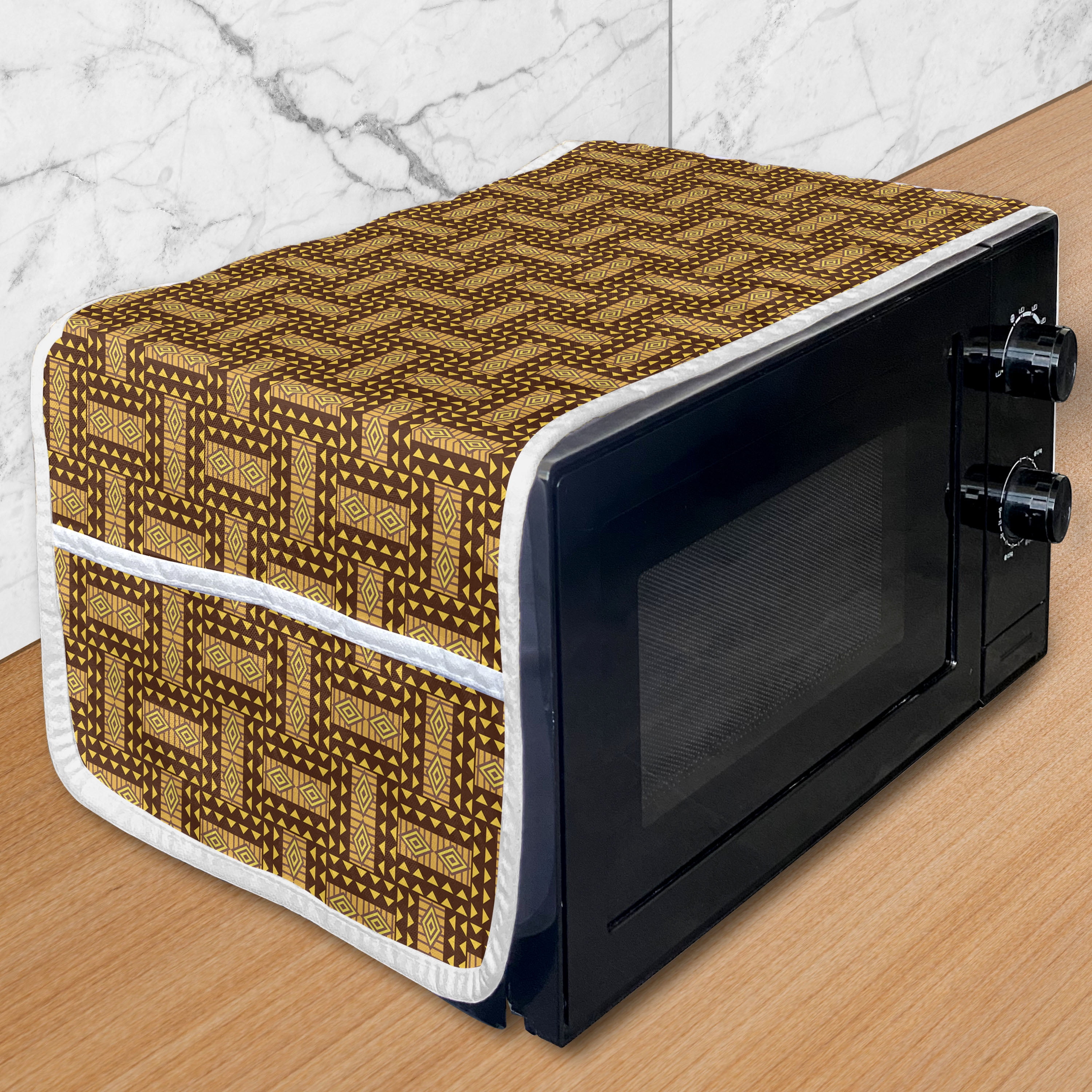 Kente Pattern Microwave Oven Cover, Vintage National Pattern Triangles ...