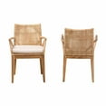 Baxton Studio Storsel Natural Brown Finished Teak Wood and Rattan ...