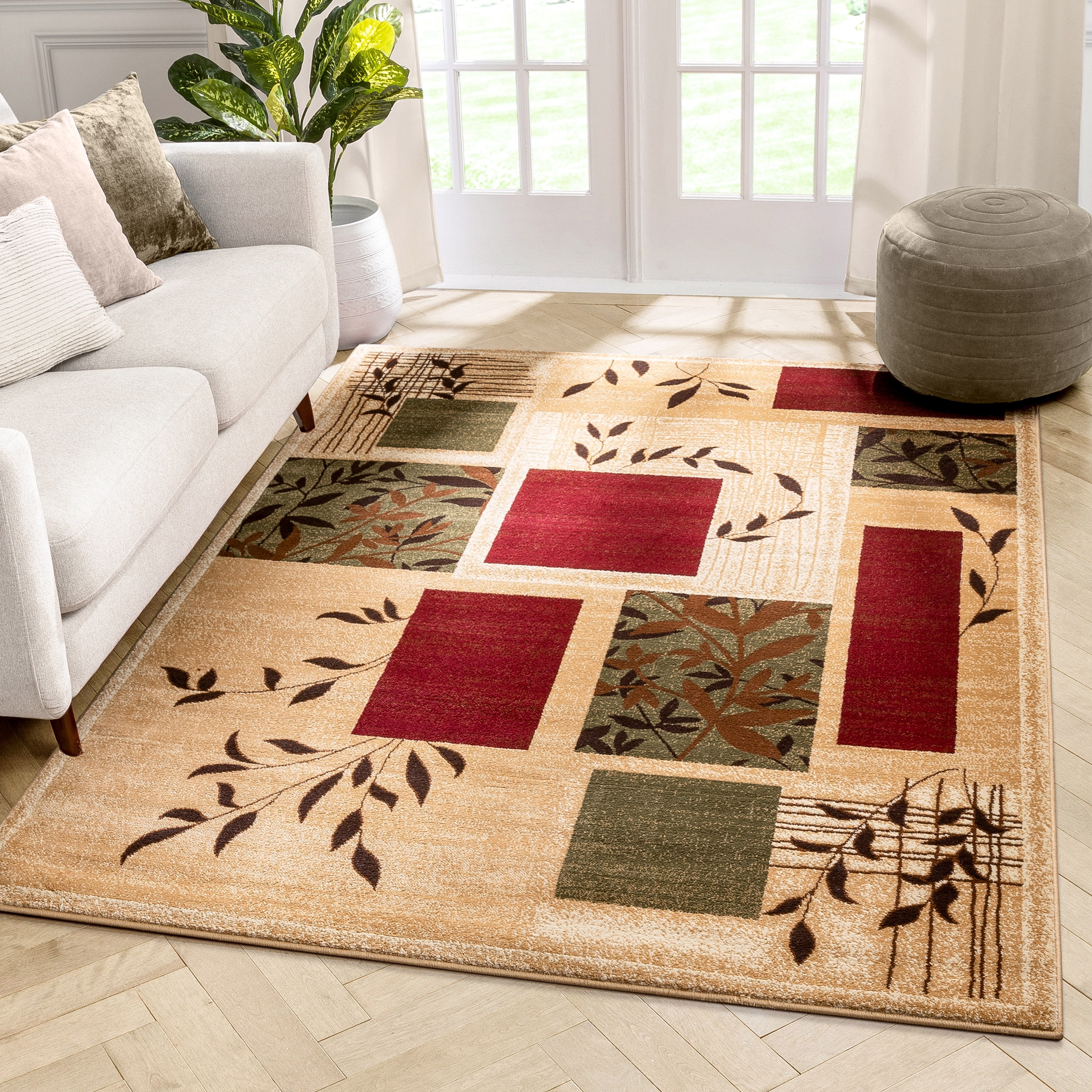 Well Woven Great Forest Floral Nature Modern Formal Area Rug Easy to ...