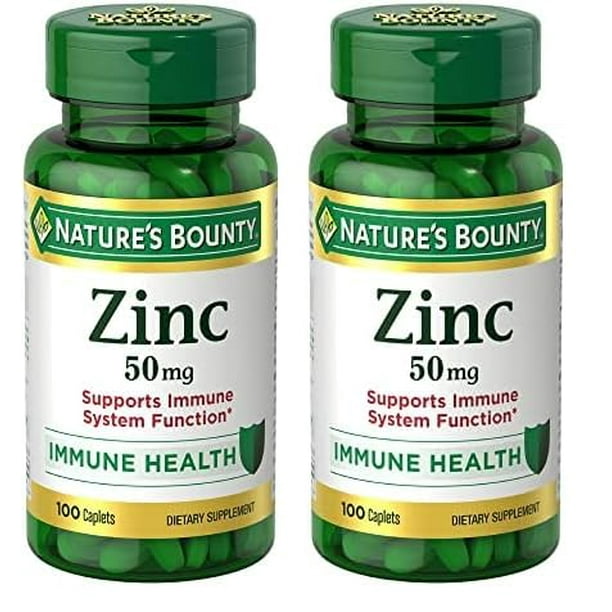 Suplemento Nature's Bounty Zinc en cápsulas de 50 mg, 100 unidades (x2 ...