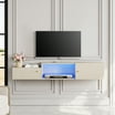FITUEYES Floating TV Stand with Colorful LED Light, Wall Mounted TV ...