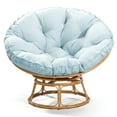 MeetLeisure Wicker Outdoor Patio Papasan Lounge Chair with Sky Blue ...