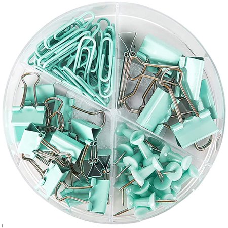 Paper Clips and Binder Clips Push Pins Set and Holder, Non-Skid Map ...