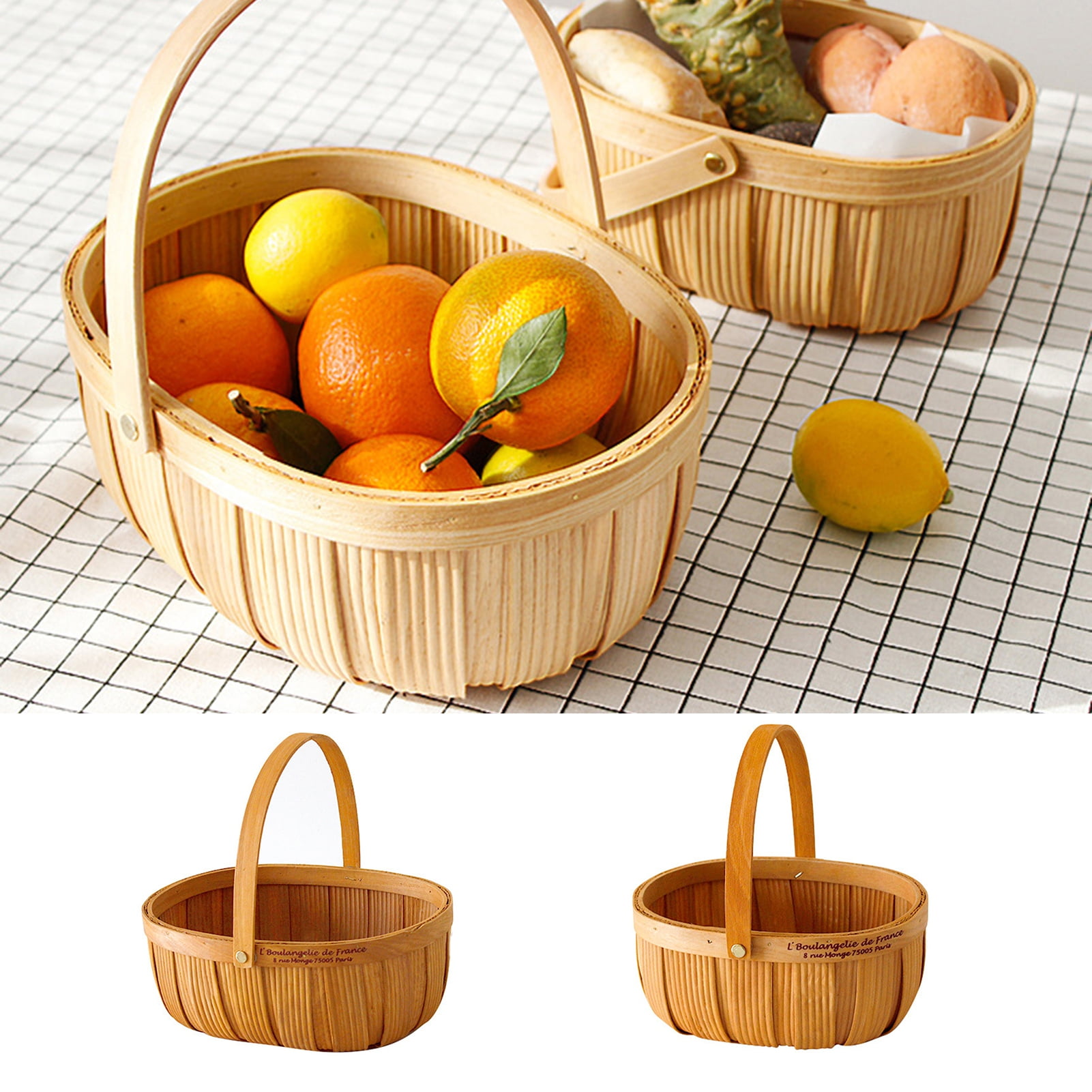 UDIYO Storage Basket with Handle Suitable for Takeout Strong Load ...