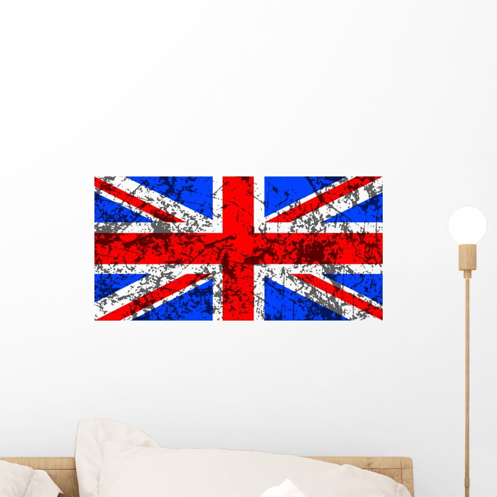 Grunge Union Jack Wall Mural by Wallmonkeys Peel and Stick Graphic (18 ...