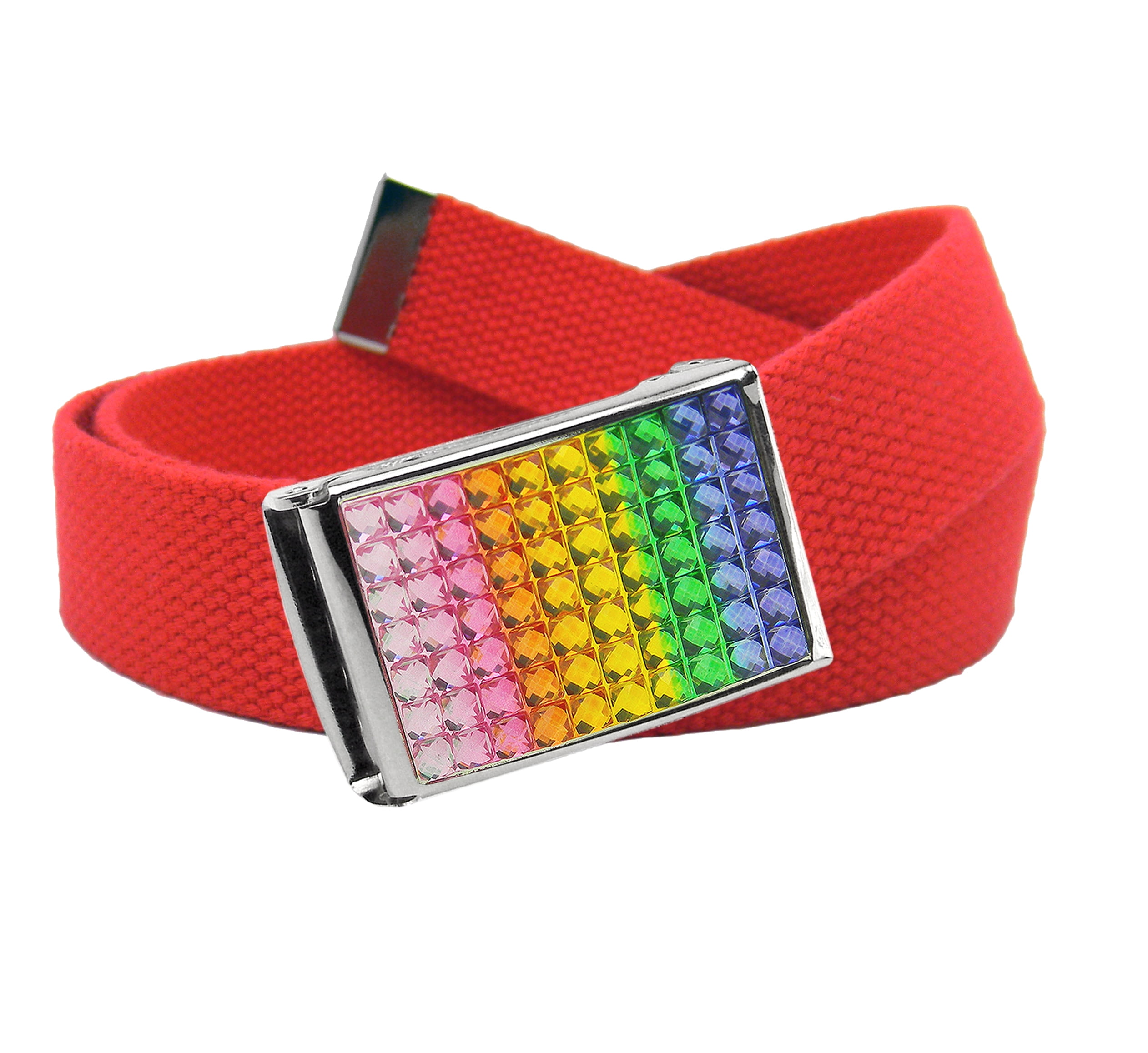 Girl's School Uniform Sparkly Rainbow Crystal Flip Top Buckle with ...