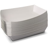 MT Products Disposable Paper Nacho Trays, Shallow White Food Trays ...