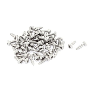 Uxcell M2 x 15mm Stainless Steel Round Head Self Tapping Screws Bolts (50-pack) - Walmart.com