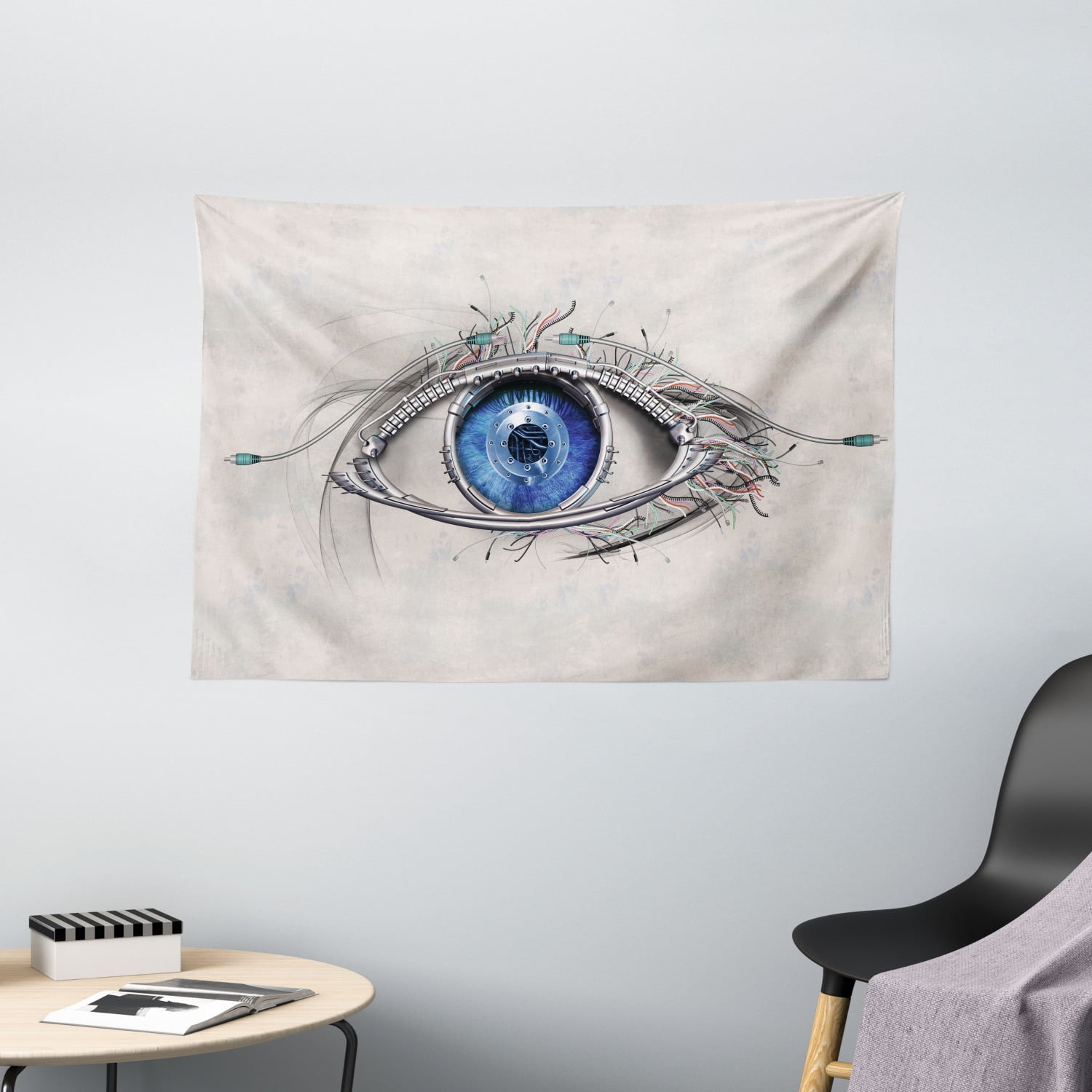 Eye Tapestry, Futuristic Style a Mechanic Sight in Direct Eye Contact ...