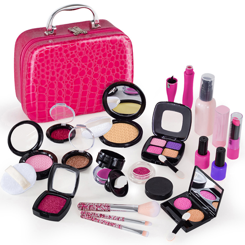 Eleanos 21Pcs Girls Fake Makeup Kits With Box Children Play House Toys eleanos-21pcs-girls-fake-makeup-kits-with-box-children-play-house-toys
