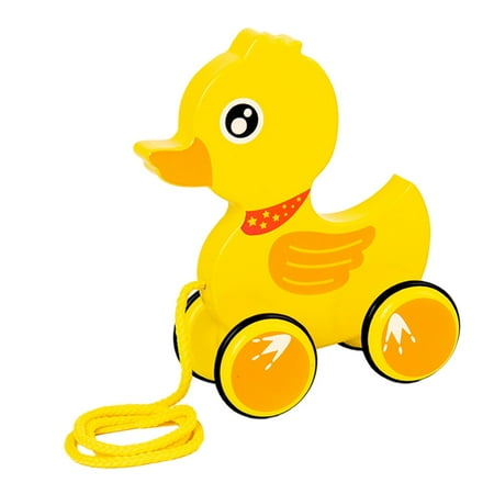 Pull Along Walking Toys Wooden Wheel Animal Toy, Fine Motor Skill ...