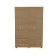 Ankora Armoire with 4 Doors, 2 Drawers, And 2 Hanging Rod, Storage ...