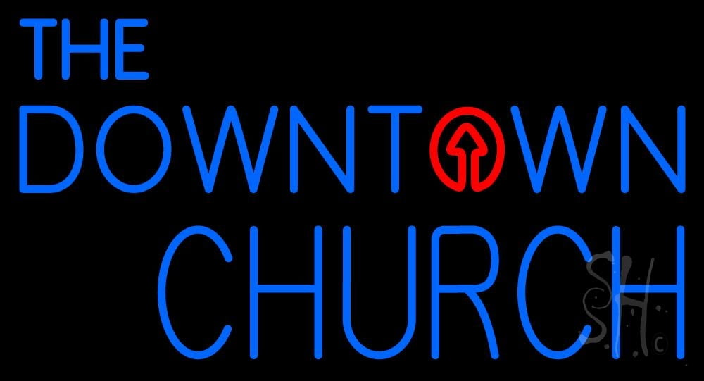 The Downtown Church LED Neon Sign 13" Tall x 24" Wide - inches Black ...