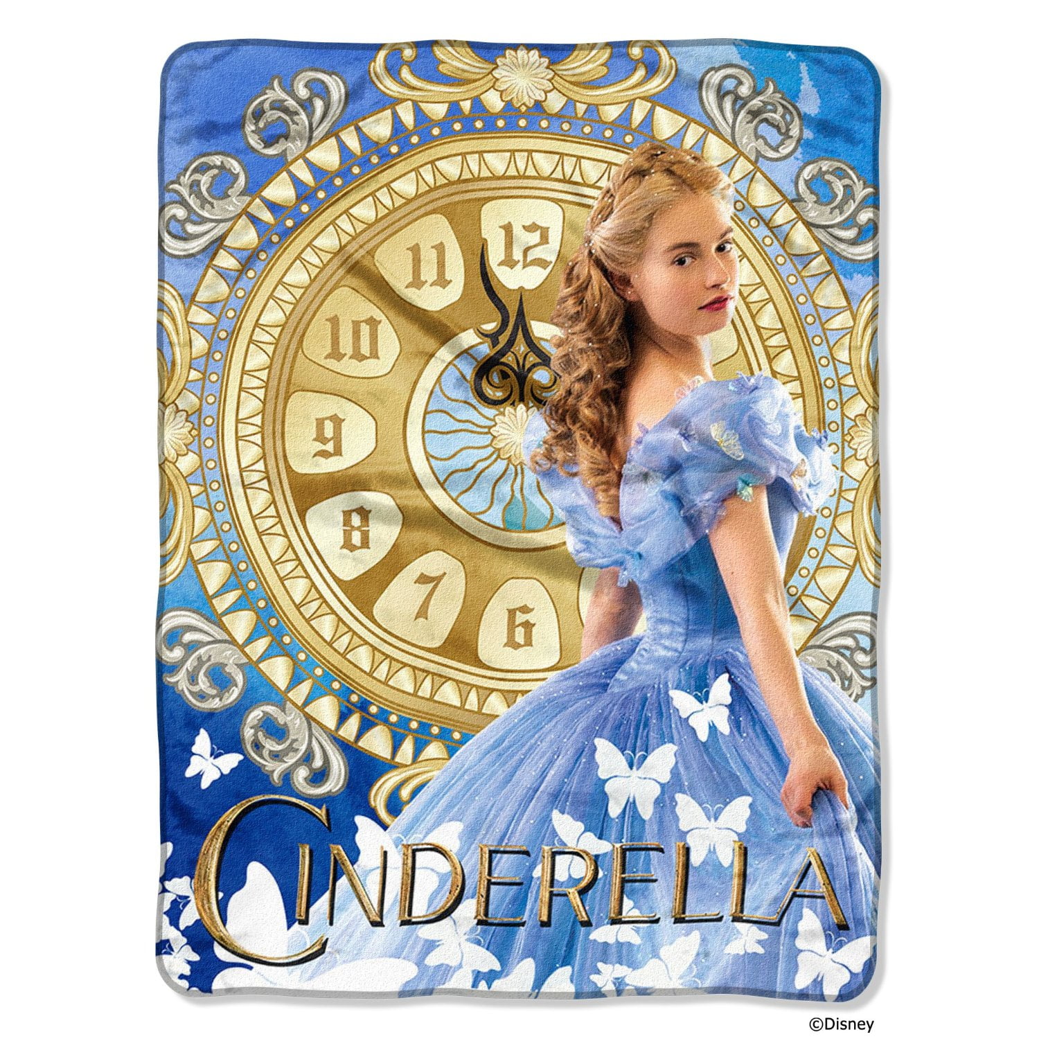 Disney Cinderella Throw Blanket, Clock Strikes, Micro Raschel, 46x60 ...