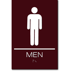 MEN Restroom Sign-Brown / White (3 Units) - Walmart.com