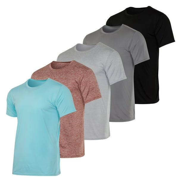 Real Essentials 5 Pack: Men’s Dry-Fit Moisture Wicking Active Athletic ...