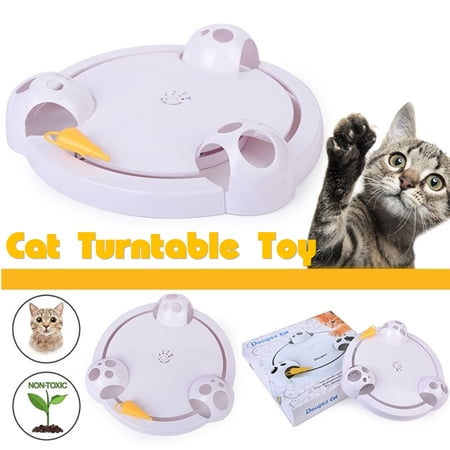 Cat Interactive Mouse Pounce Toy Automatic Rotating Play Mice Catch Toy ...