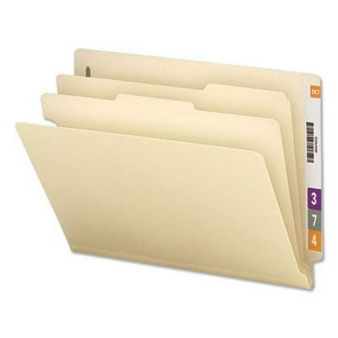 Four-Section Pressboard Classification Folders, 1 Divider, Letter Size ...