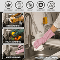 Mamison Reusable Waterproof Household Dishwashing Rubber Gloves Large ...