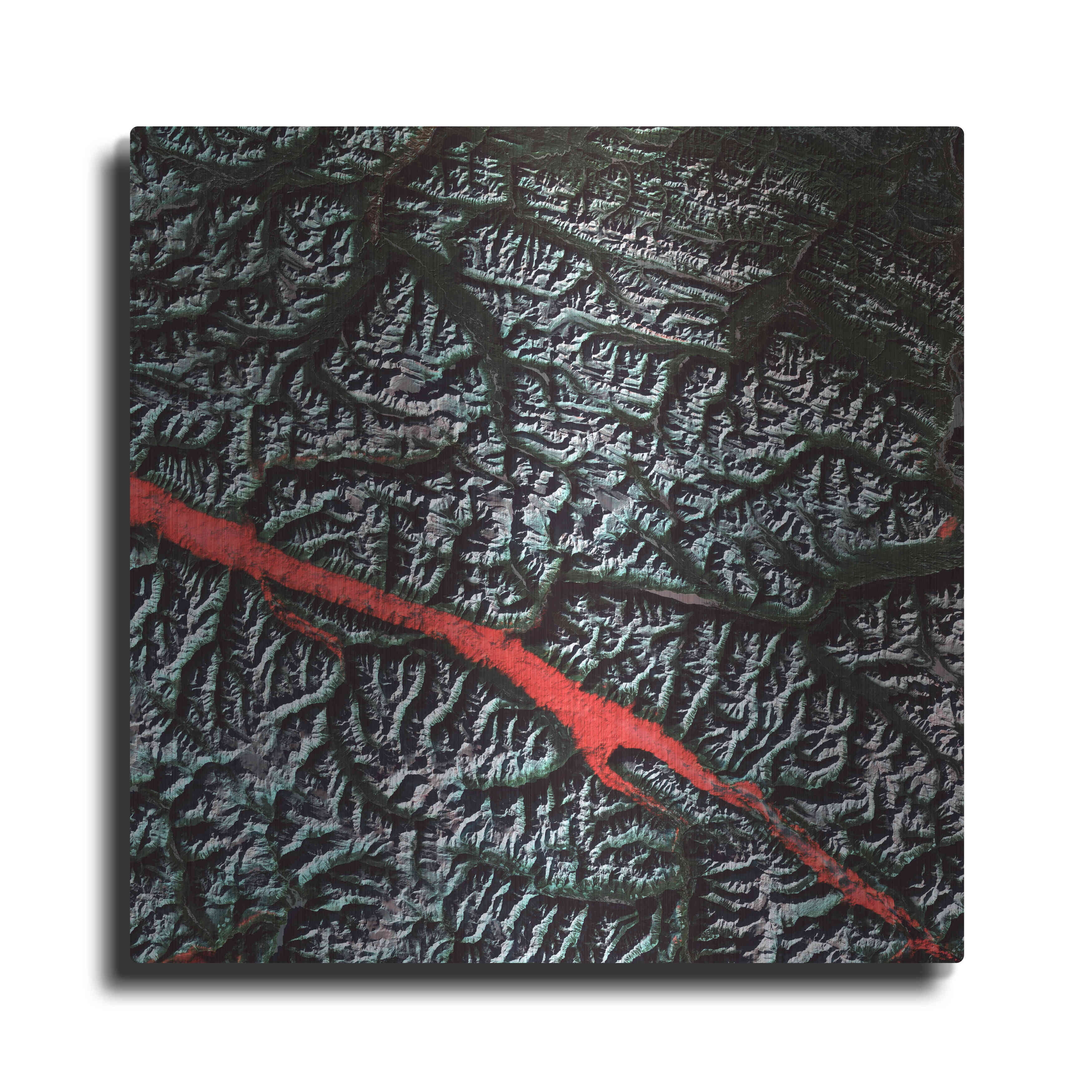 Luxe Metal Art 'Earth as Art: Rocky Mountain Trench,' Metal Wall Art ...