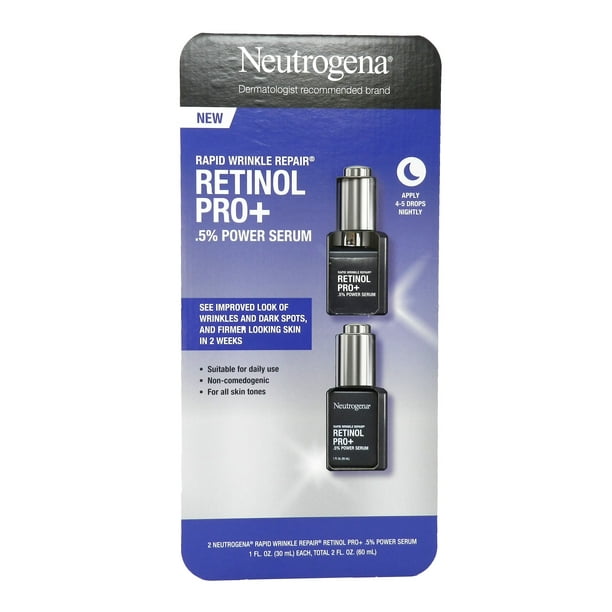 Neutrogena Rapid Wrinkle Repair Retinol Pro+ 0.5% Power Serum Duo Pack ...