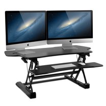 VIVO Black Electric Height Adjustable Corner Desk Riser with Dual ...