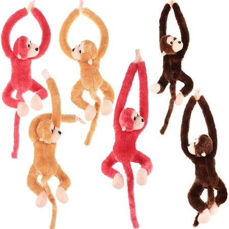 6 Pieces 20 Inch Monkey Toy Hanging Monkey Stuffed Animal, Long Armed ...