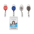 "Carabiner-Style Retractable ID Card Reel, 30"" Extension, Assorted ...