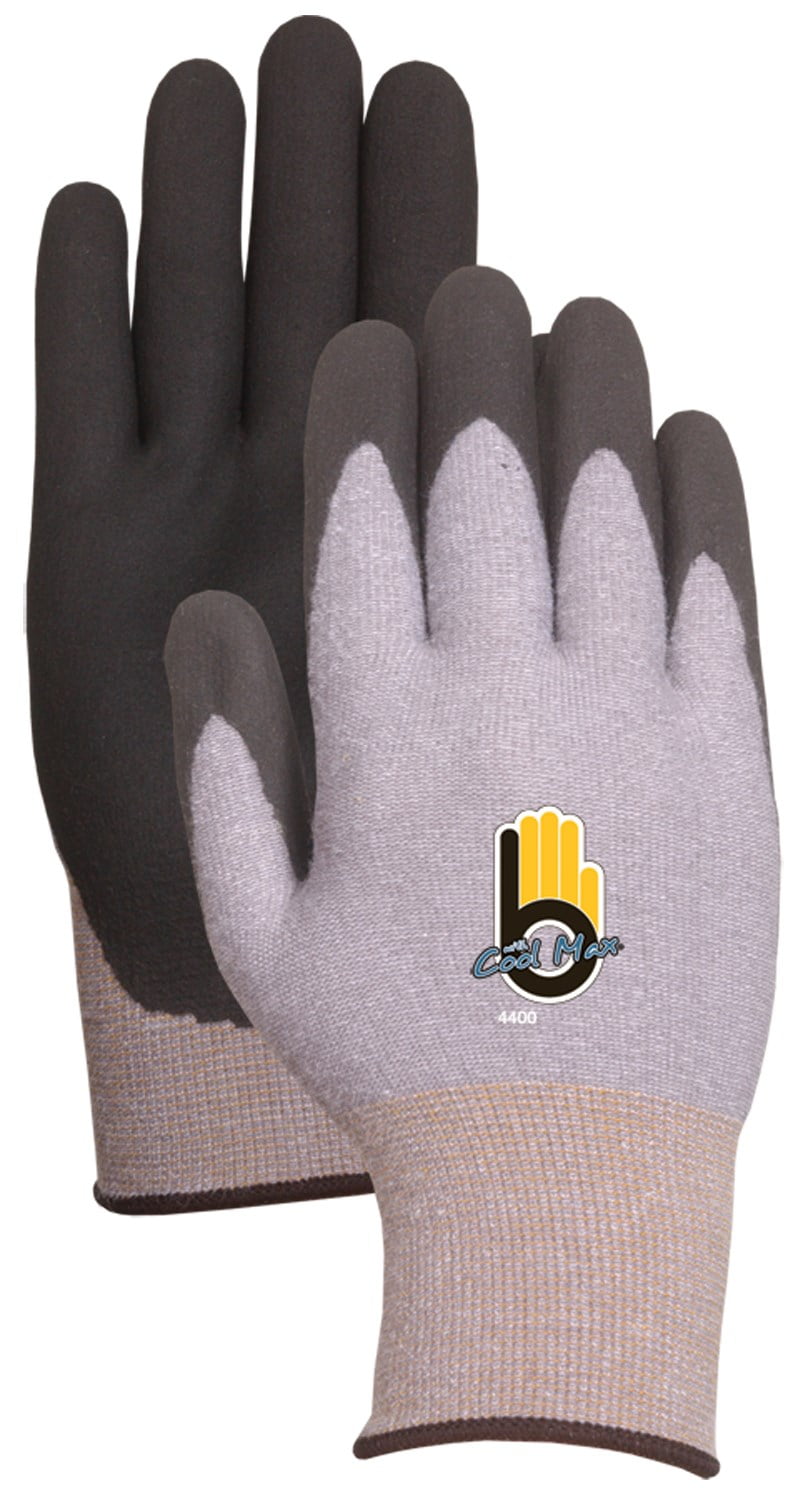 LFS Extra Large Gray and Black Thermal Knit Gloves with Rubber Pal ...