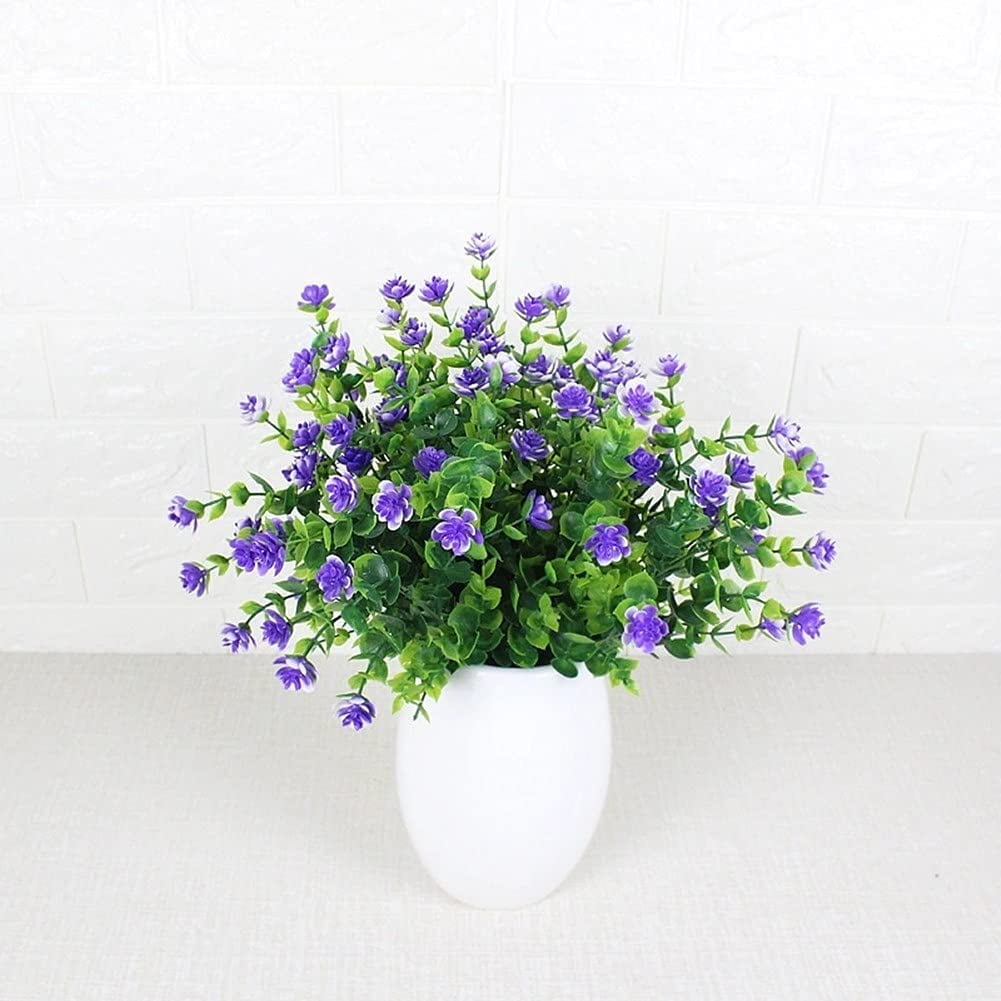 HAOSHICS 6pcs Artificial Plastic Corn-flower Fake Flowers Outdoor UV ...