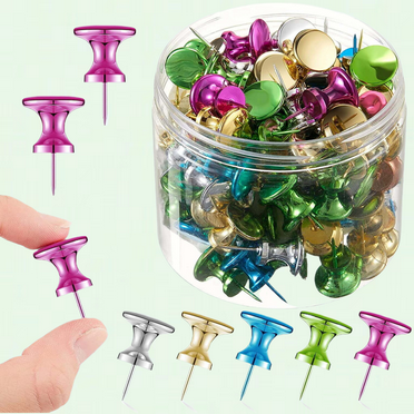 100 Pieces Jumbo Giant Large Push Pins 1 Inch Standard Thumb Tacks ...