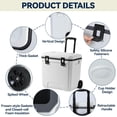 38QT Portable Wheeled Cooler with Retractable Handle Ultra-Light Ice ...