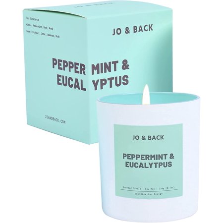 Peppermint & Eucalyptus | Premium Scented Candles | Soy Wax | Long ...