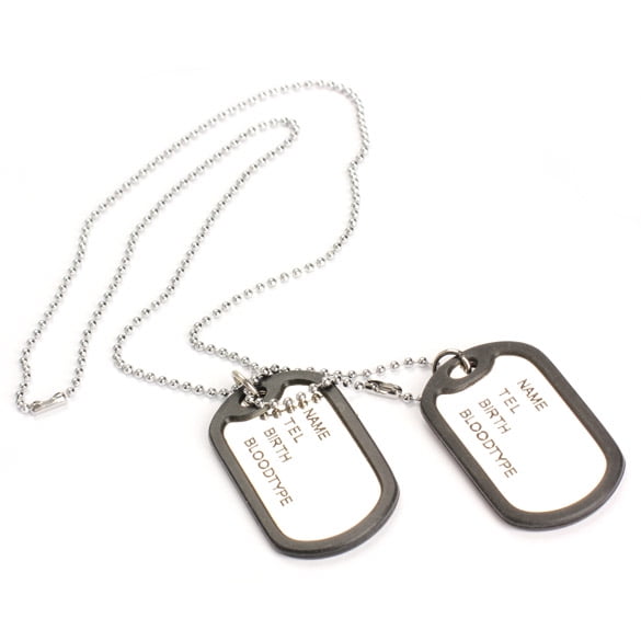 Kavoc Dual Plates Pendant Necklace Man Sweater Chain Military Army ...