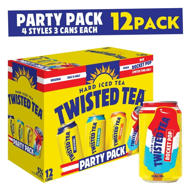 Twisted Tea Hard Iced Tea Variety Party Pack, 12 Pack, 12 fl oz Cans ...
