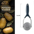 Thyme & Table Stainless Steel Potato Masher Blue with Comfort Grip and ...