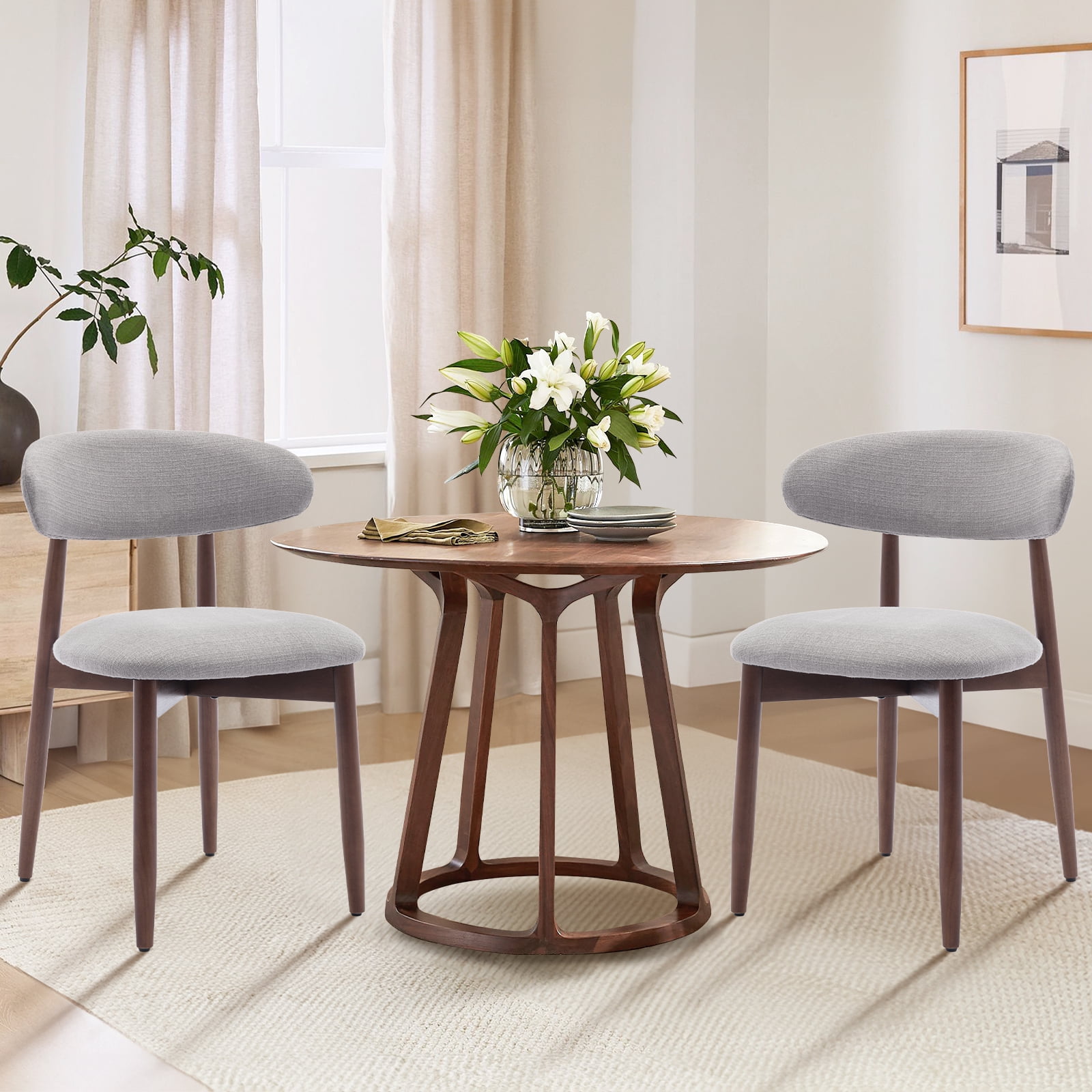 Click here for Malol Wooden Dining Chairs Set Of 2  Modern Fabric... prices