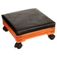 Foldable Wooden Footrest with Adjustable Height and Wheels - Black ...